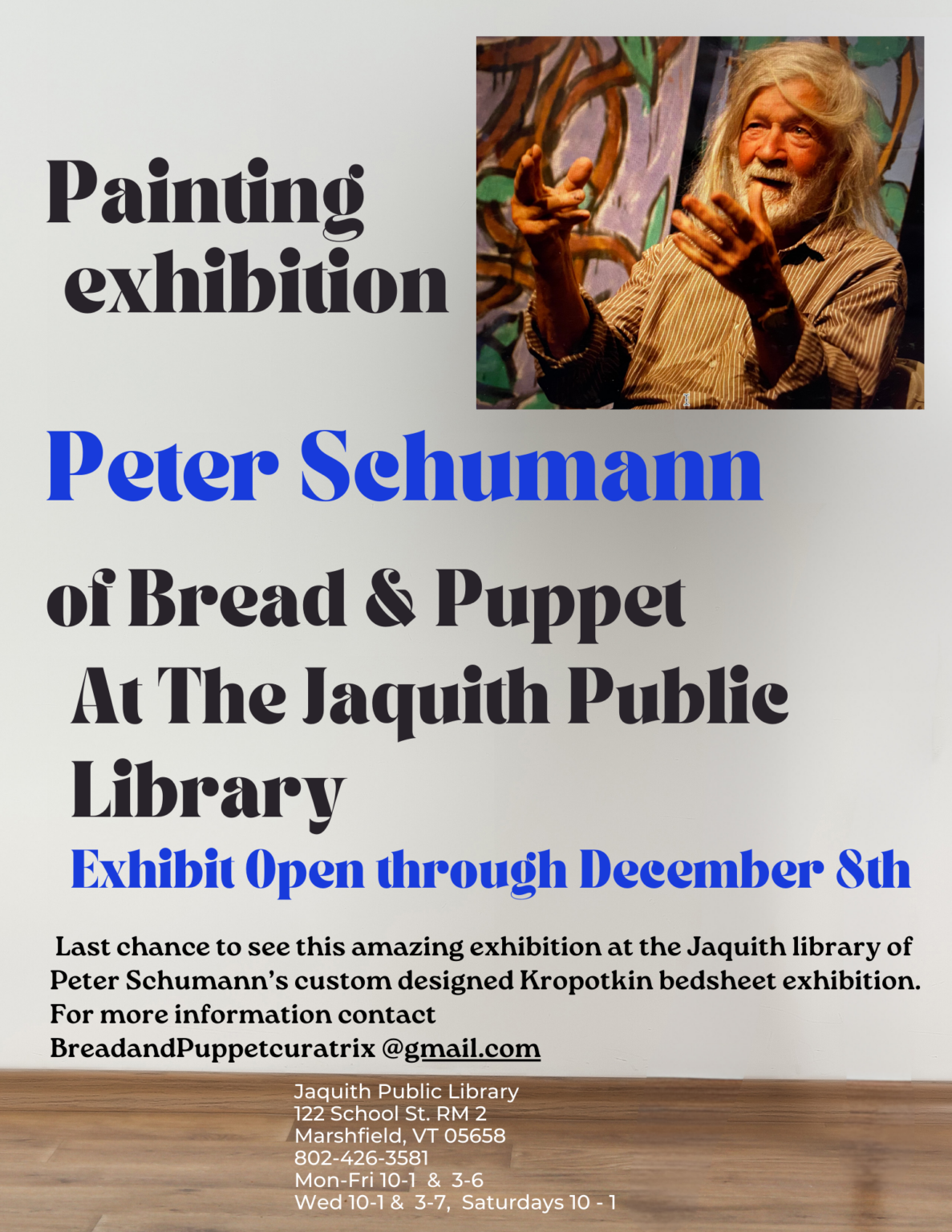 Marshfield Exhibition Jaquith Public Library – Bread & Puppet Theater